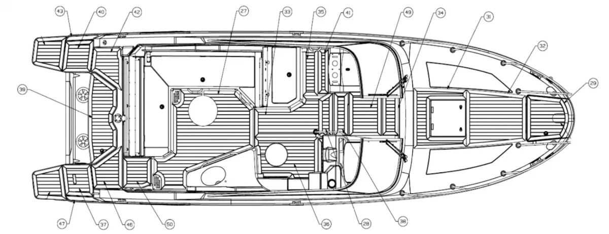 Uttern D77 Teaklaminat Styrbord Cockpit